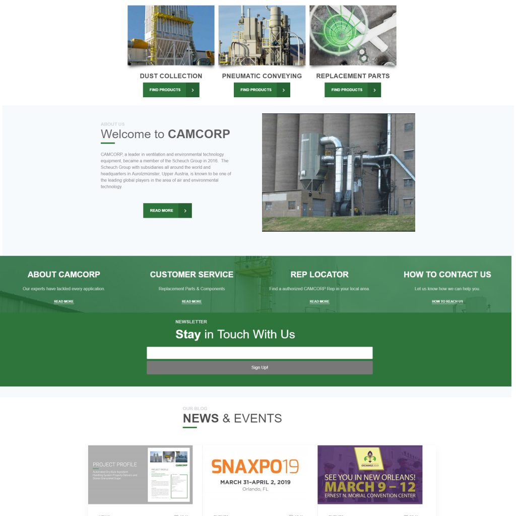 Camcorp Launches New Site – Cement Optimized